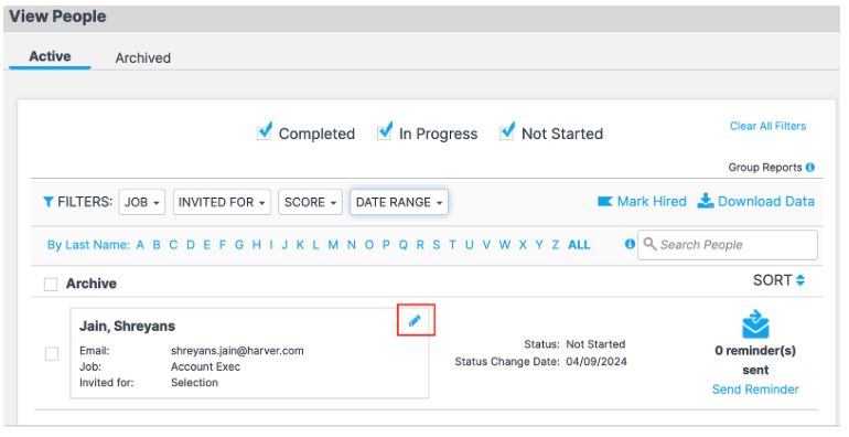 Edit Individual Details – Harver-Outmatch Help Center